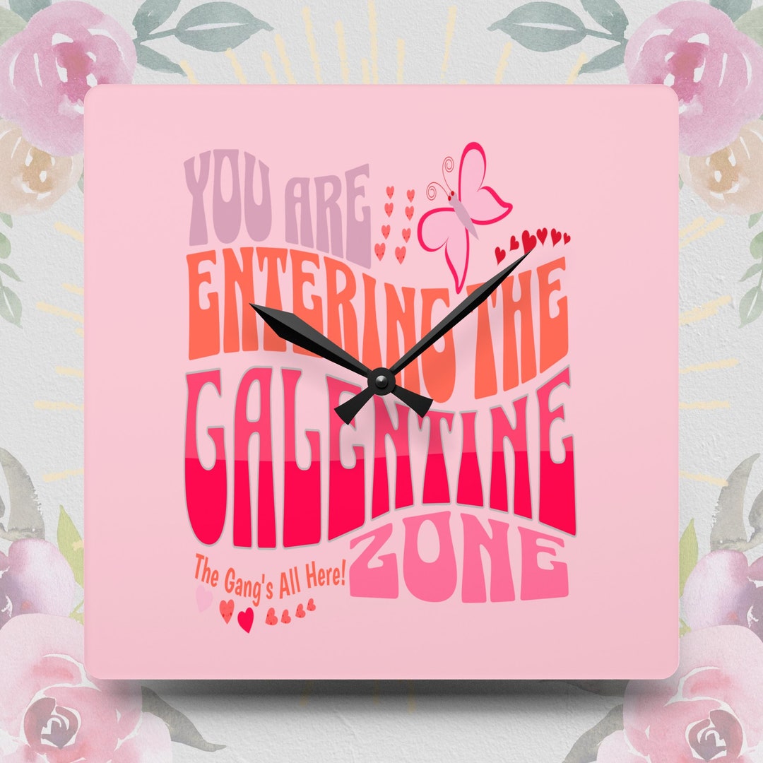 Galentine Valentine Clock Art Wall Decor Cute Galentine Gift the ...
