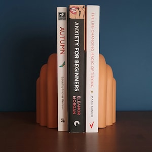 Arched Colourful Bookends, Pastel Teal Orange Plum Book Holders, Modern ...