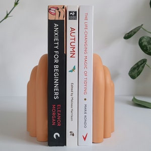 Arched Colourful Bookends, Pastel Teal Orange Plum Book Holders, Modern ...