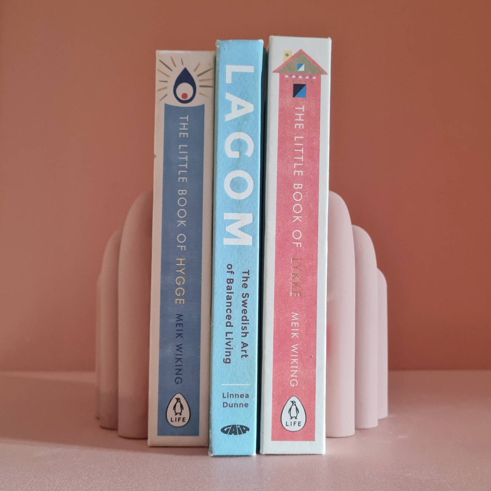 Arched Colourful Bookends Pastel Teal Orange Plum Book - Etsy