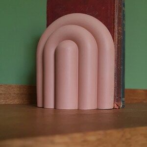 Arched Colourful Bookends, Pastel Teal Orange Plum Book Holders, Modern ...