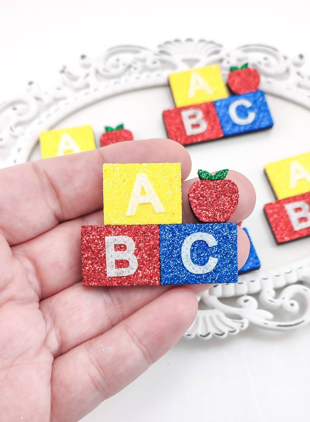 ABC Back to School Feltie-hair Bow Felties-school Hair Bow Center ...