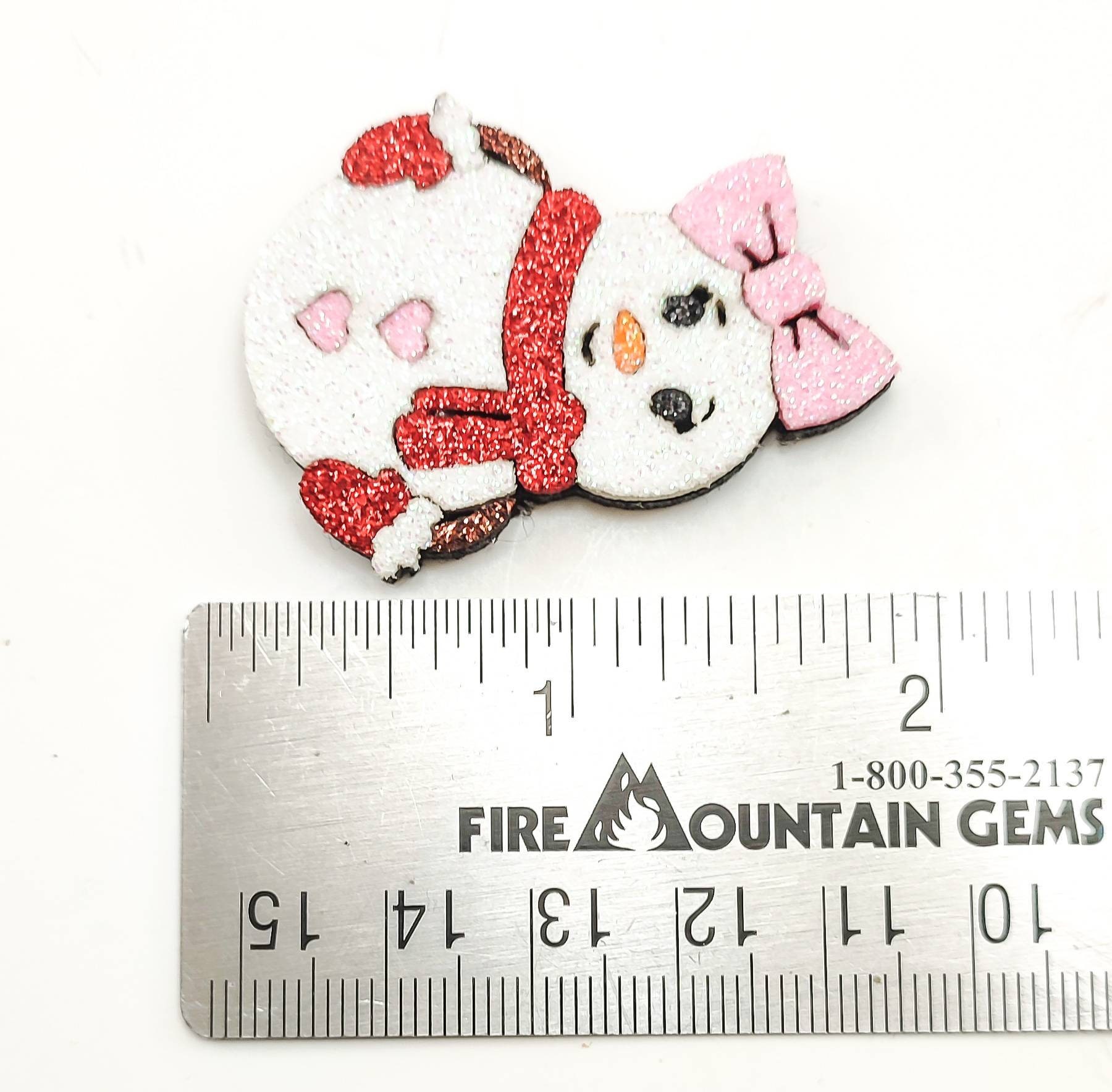 Snowman Feltie-glitter Feltie-hair Bow Felties-christmas Center-glitter ...