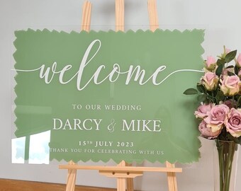 Sage Green Wedding Acrylic Welcome Sign Welcome to Our Wedding Sign ...
