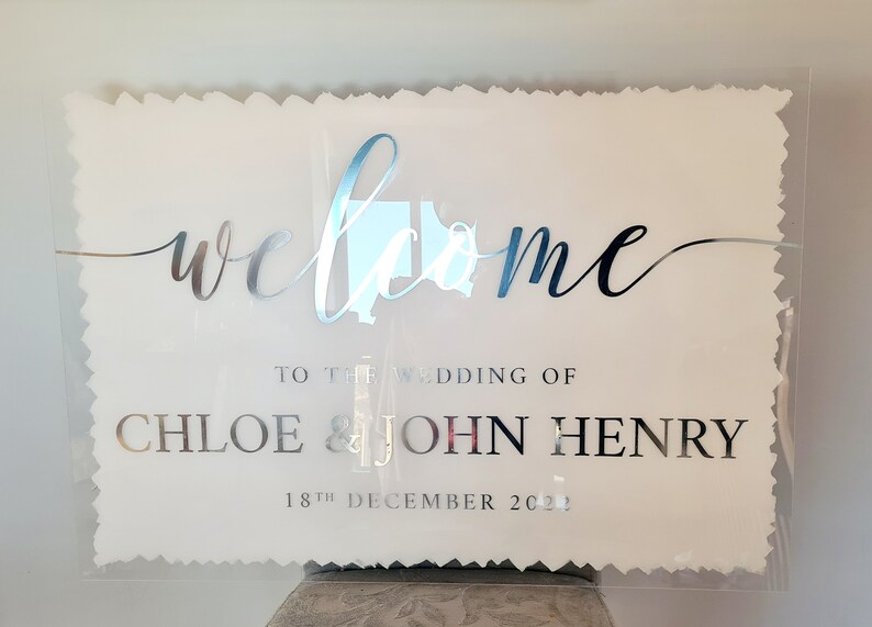 Personalised Acrylic Wedding Welcome Sign A1 and A2 - Etsy