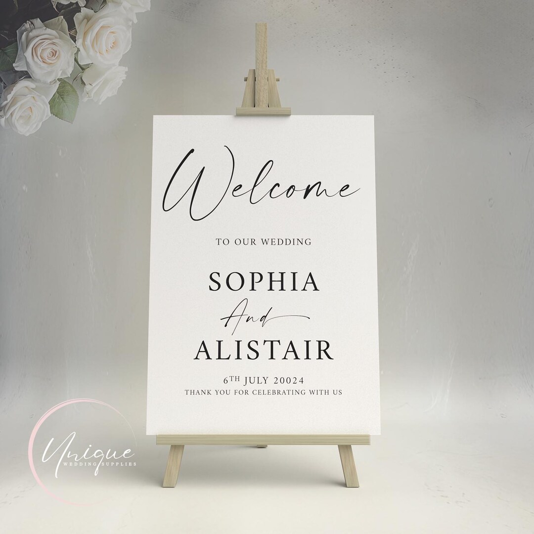 Welcome Sign Monochrome, A1, A2 and 1 Metre, White and Black - Etsy