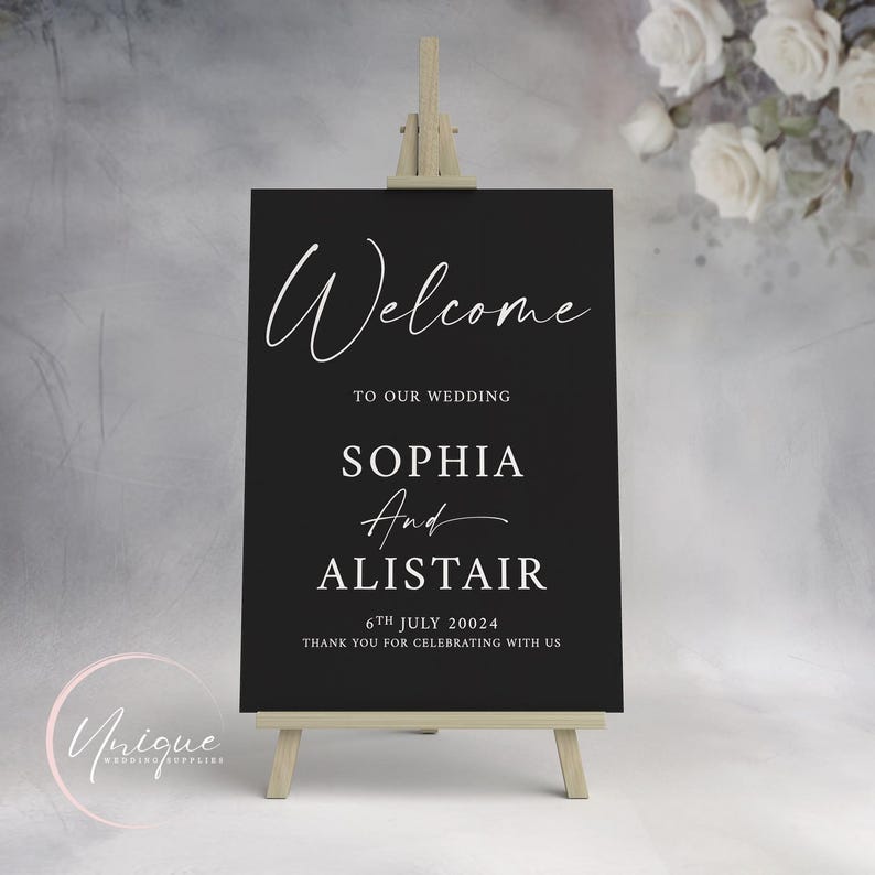 Black and White Welcome Sign, A1 and A2 - Etsy
