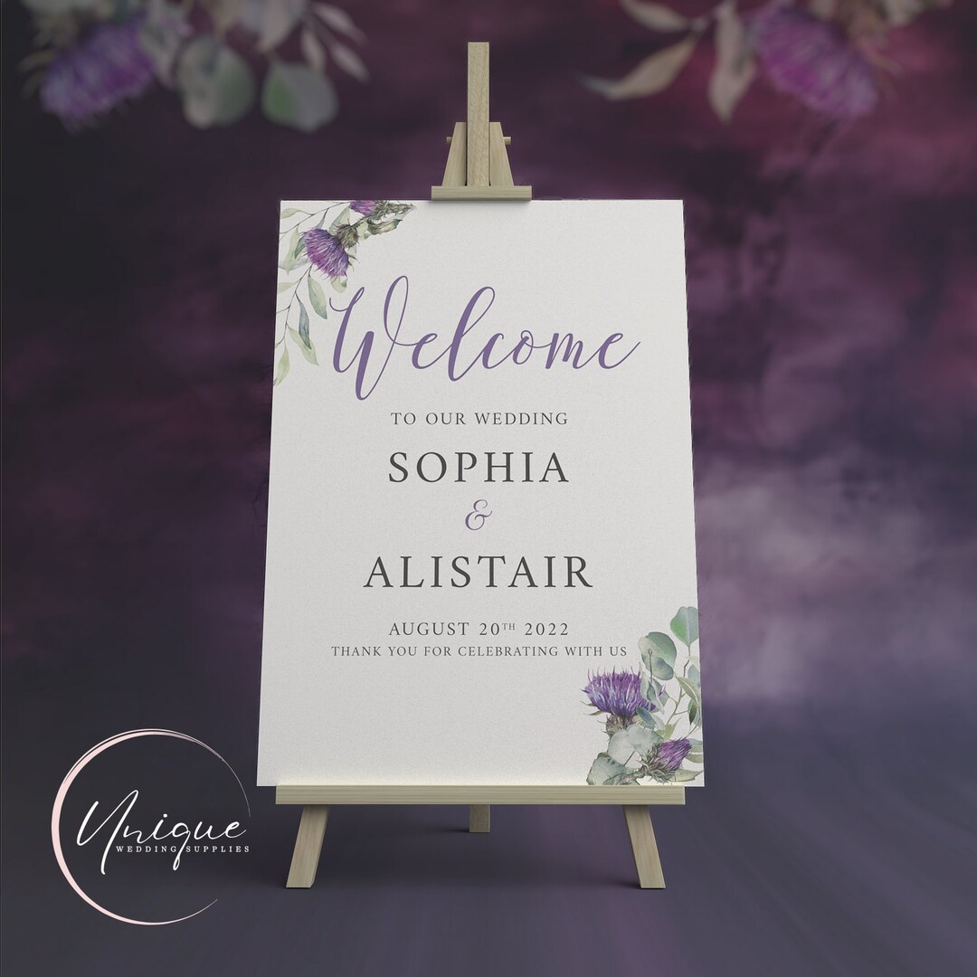 Thistle Welcome Sign, A1 and A2 - Etsy
