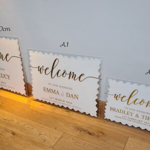 Personalised Acrylic Wedding Welcome Sign, A1 and A2 - Etsy UK