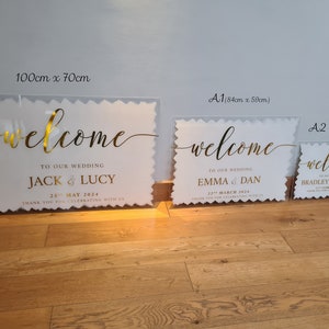 Personalised Acrylic Wedding Welcome Sign, A1 and A2 - Etsy UK