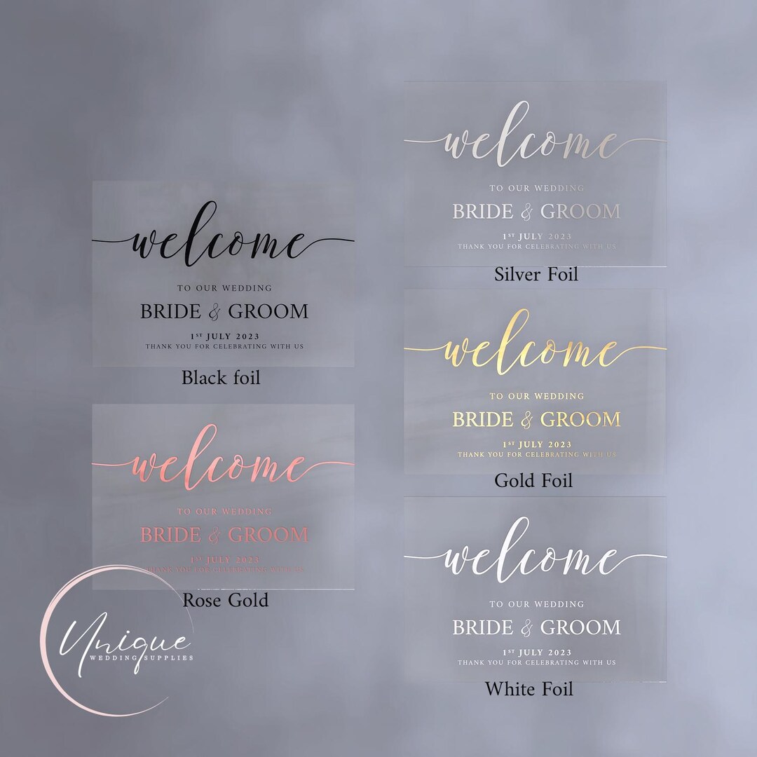 Welcome Sign, Decal Only, Vinyl Decal, Personalised, Wedding - Etsy