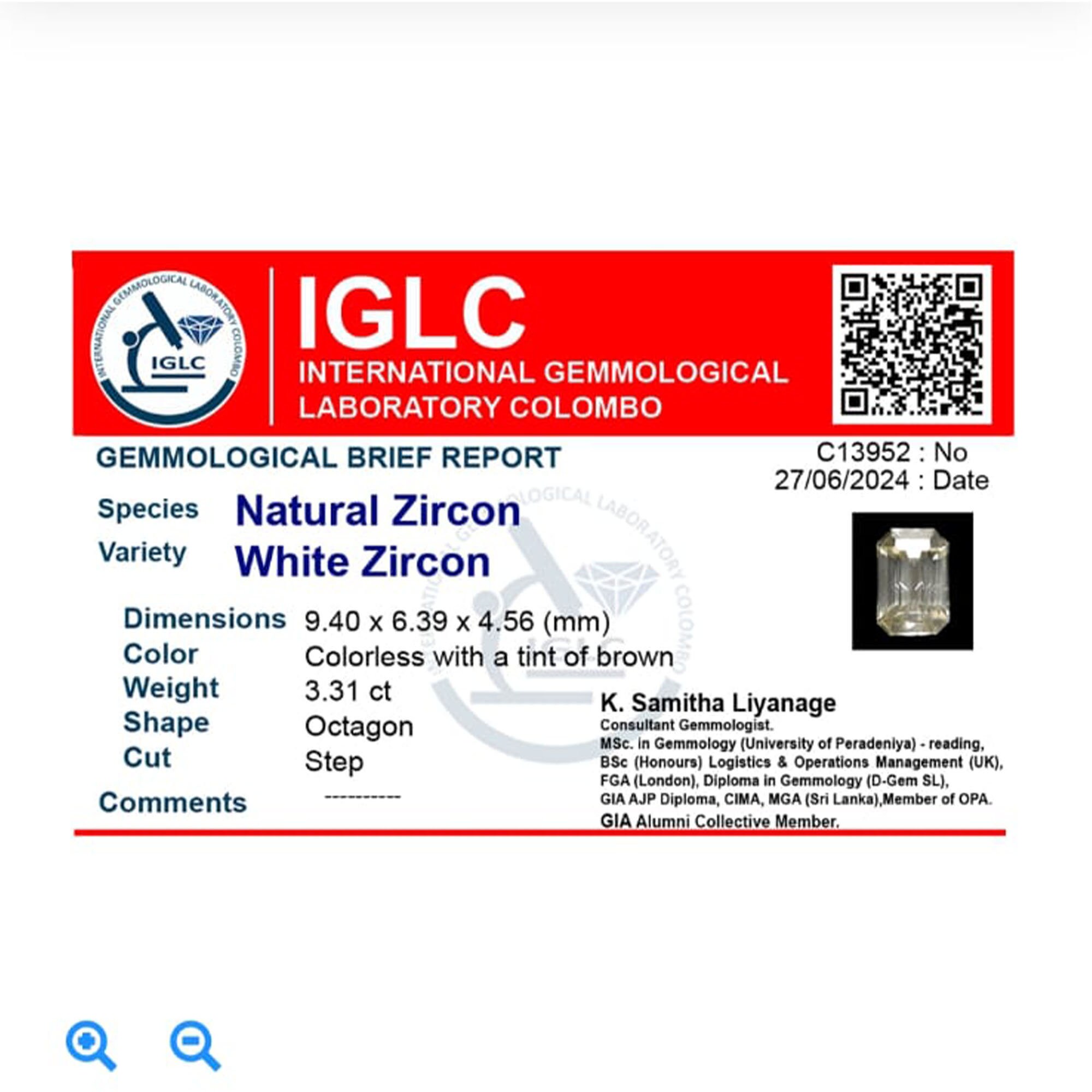 3.31 Ct Rarest Colorless (white) Zircon # Gems for Jewelry | From Our ...