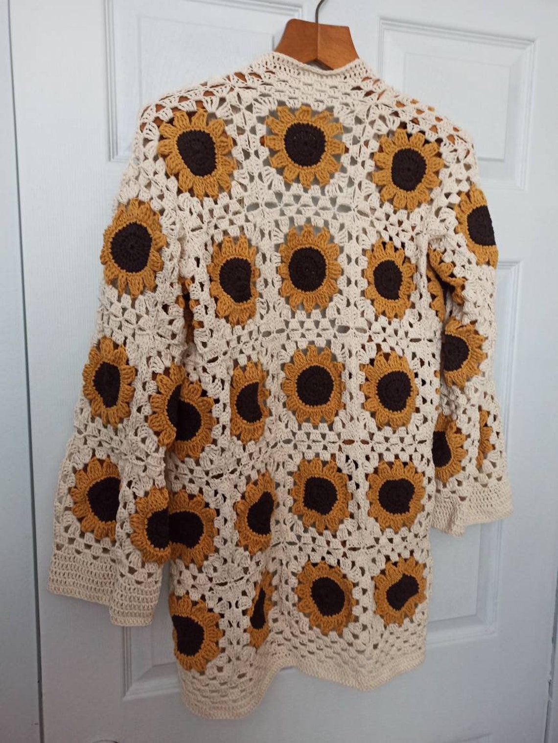 Sunflower Cardigan Crochet Sunflower Pattern Cardigan Crochet Cardigan ...