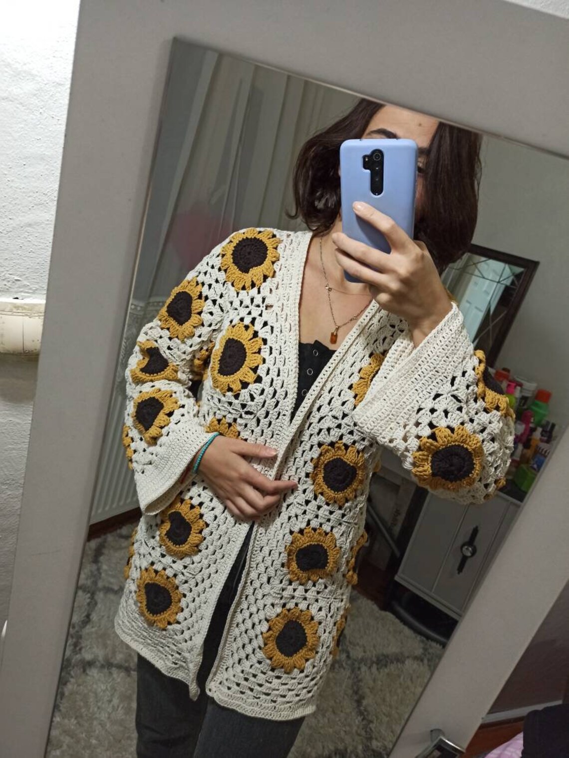 Sunflower Cardigan Crochet Sunflower Pattern Cardigan Crochet Cardigan ...