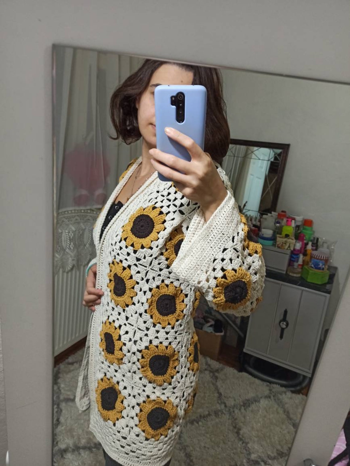 Sunflower Cardigan Crochet Sunflower Pattern Cardigan Crochet Cardigan ...