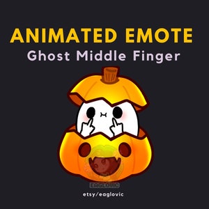 ANIMATED Ghost Middle Finger Emote Halloween Emote Pumpkin Ghost Cute ...