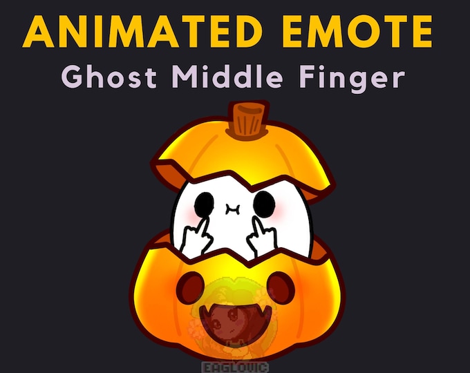 ANIMATED Ghost Middle Finger Emote Halloween Emote Pumpkin , Ghost ...