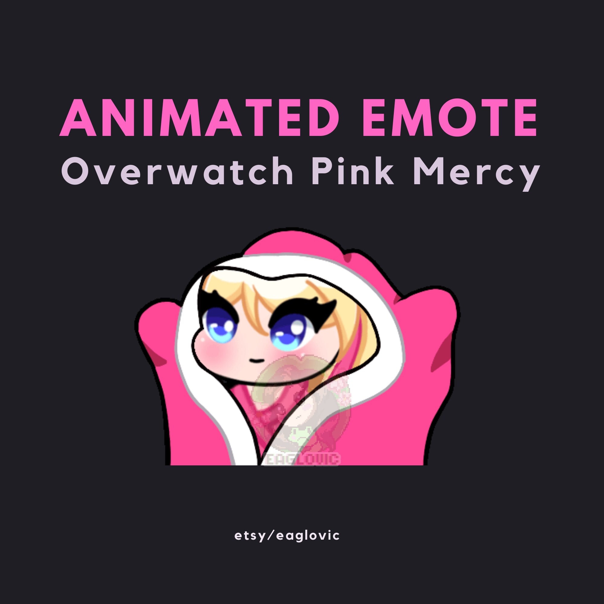 Animated Overwatch Mercy BLANKIES EMOTE , Overwatch Hero , Mercy Pink ...
