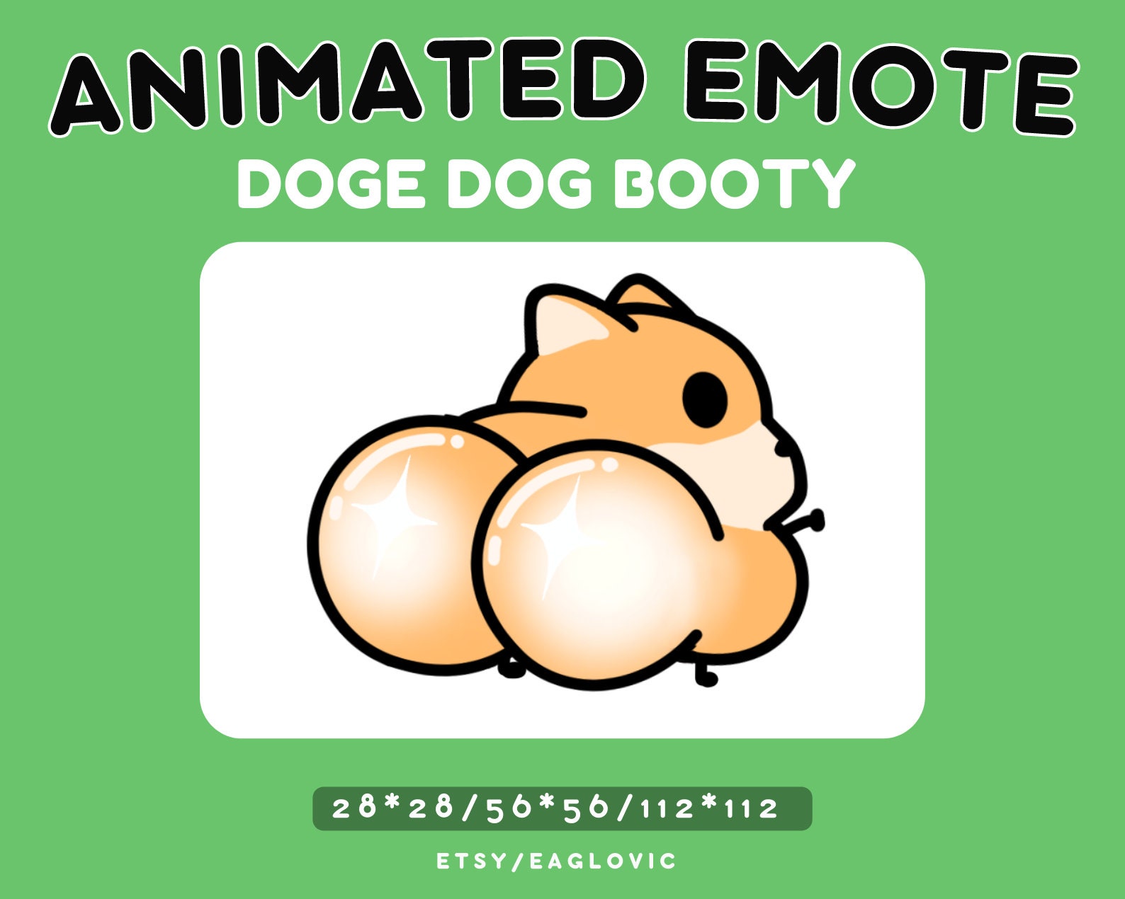 ANIMATED DOGE Booty Emote Butt Emote Shiba Emote Doge Emote - Etsy