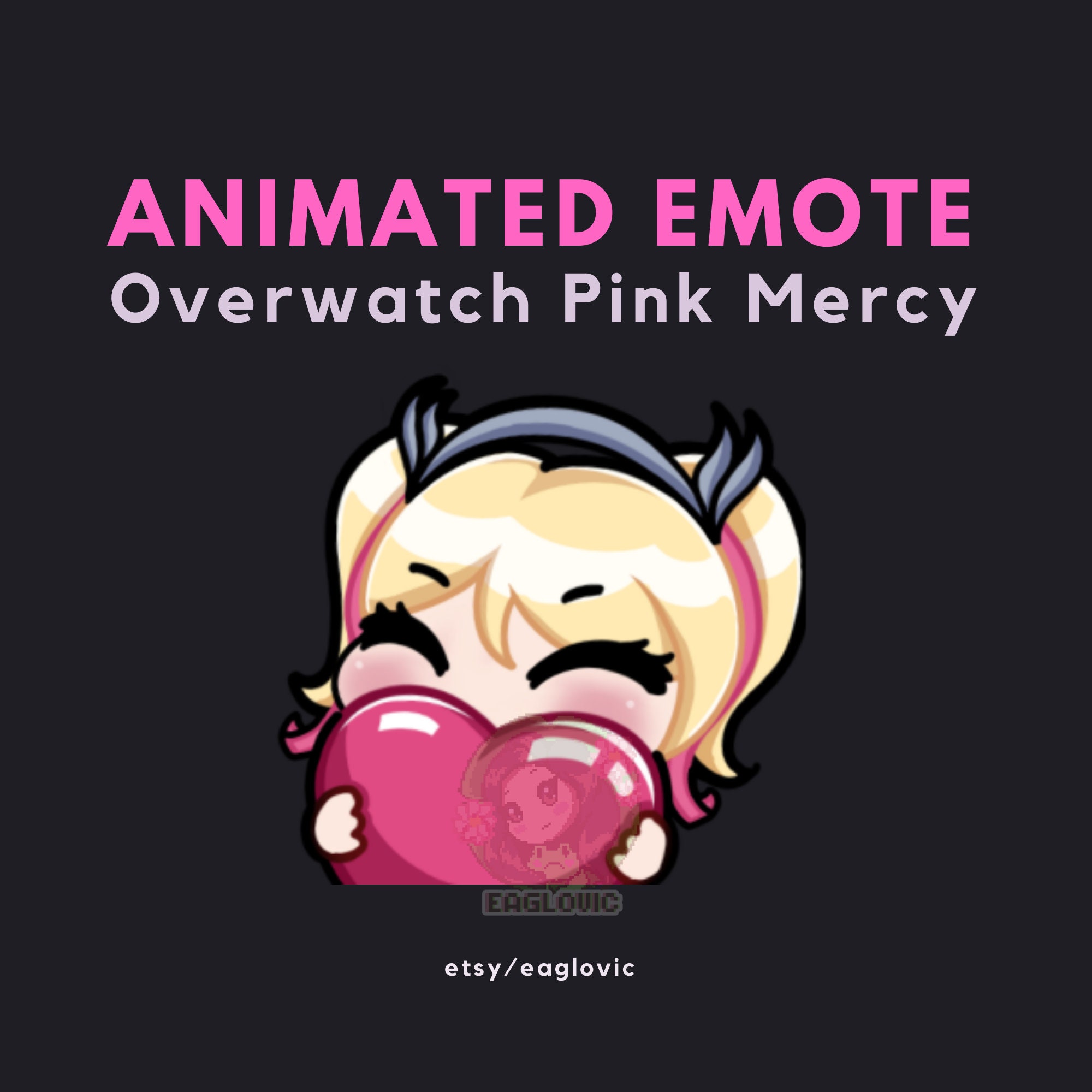 Animated Emote Overwatch Mercy Pink Skin , Love , Heart Overwatch Hero ...
