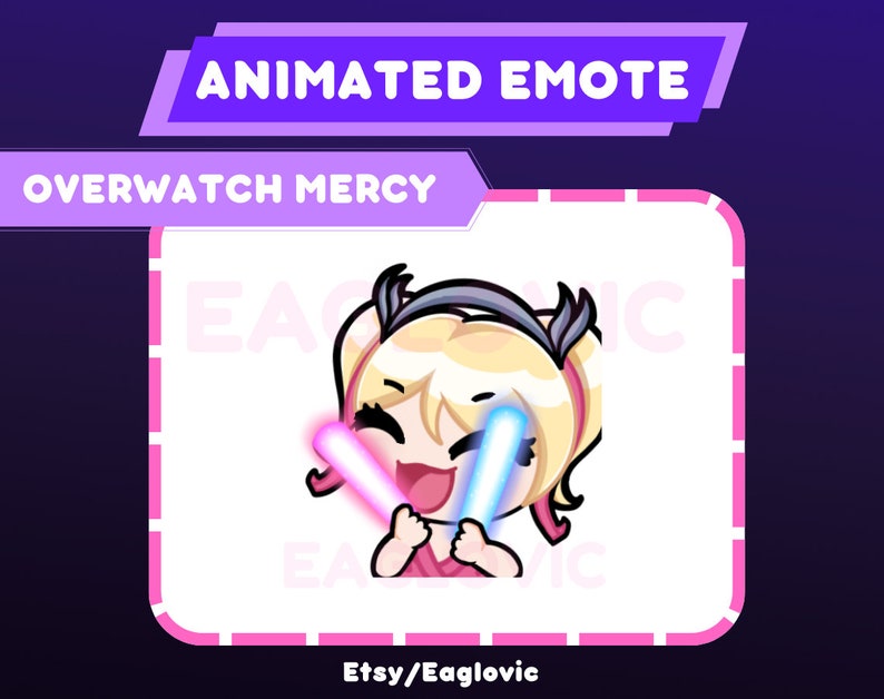 Animated Emote Overwatch Mercy Pink Skin Glow Sticks - Etsy