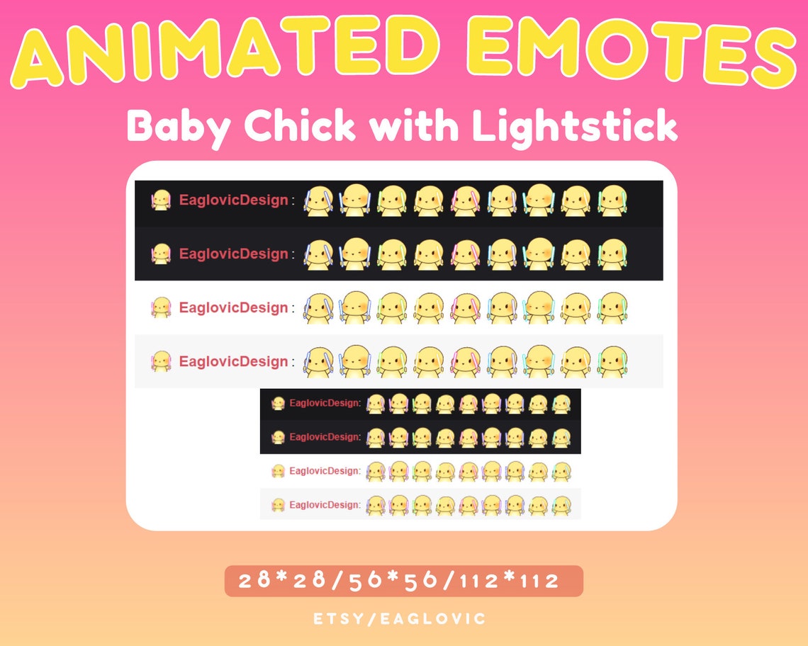 Animated Emote Light Stick Baby Chick Dance With Light Stick - Etsy