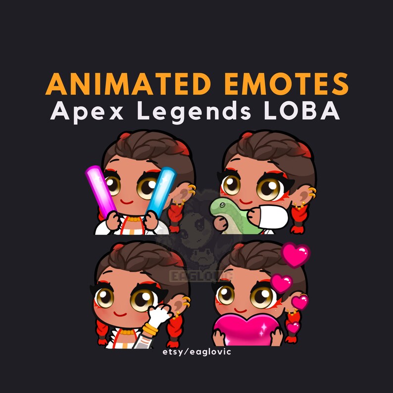 Animated Apex Legends Loba Emotes: Twitch/discord Emote Set (digital ...