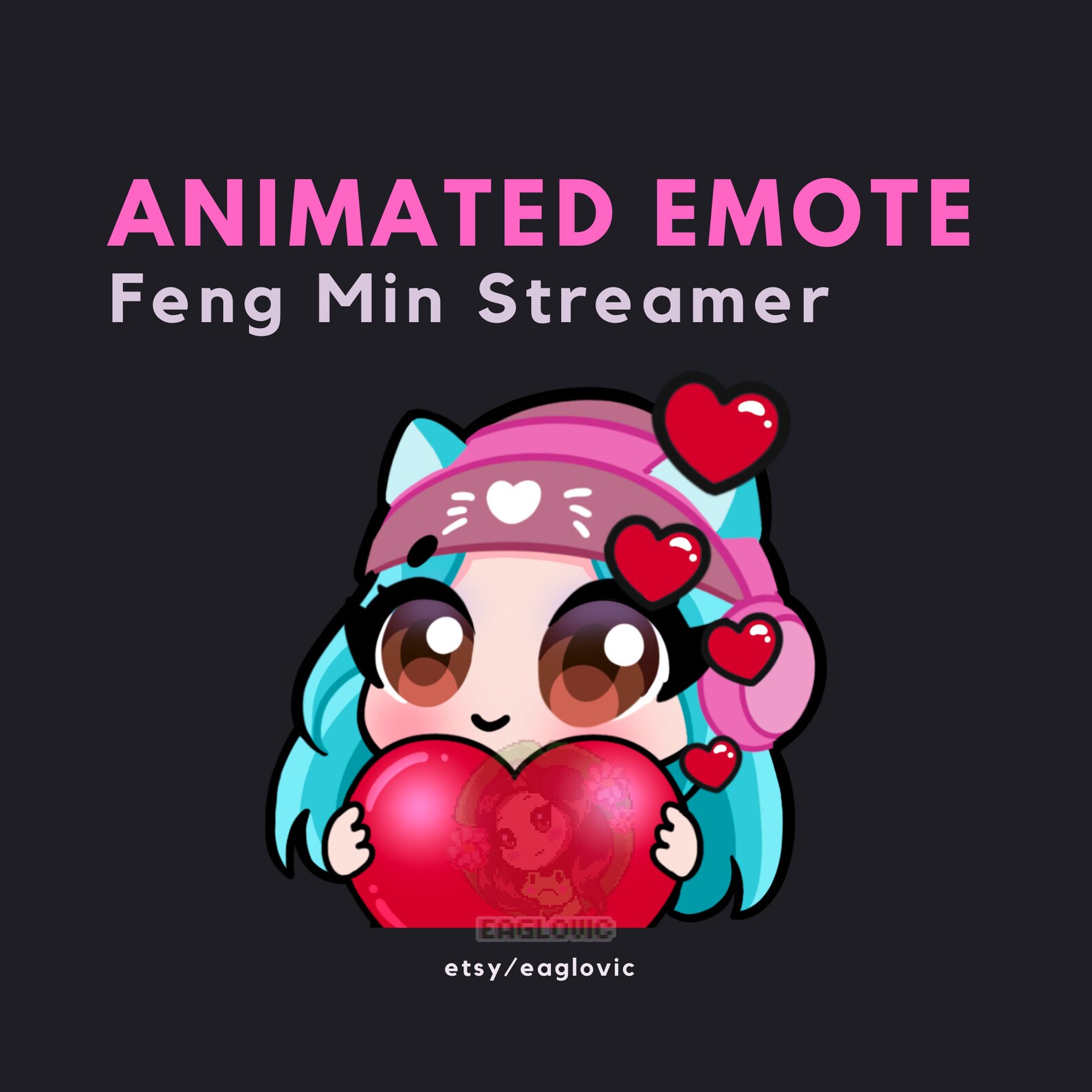 ANIMATED Streamer Feng Min Emote Feng Min Heart Emote, Love Emote Dbd ...