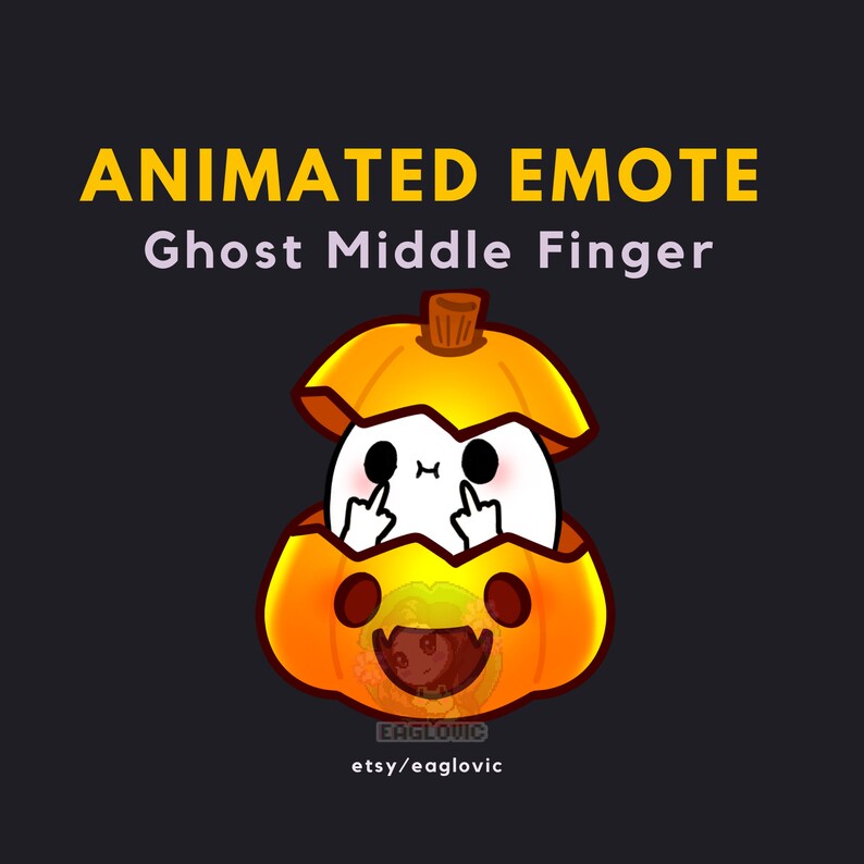 Buy ANIMATED Ghost Middle Finger Emote Halloween Emote Pumpkin Online ...