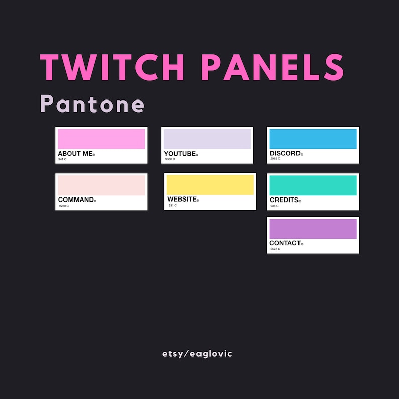 Pantone Colorful Twitch Panels , Streamer, Aesthetic, Twitch, Kawaii ...