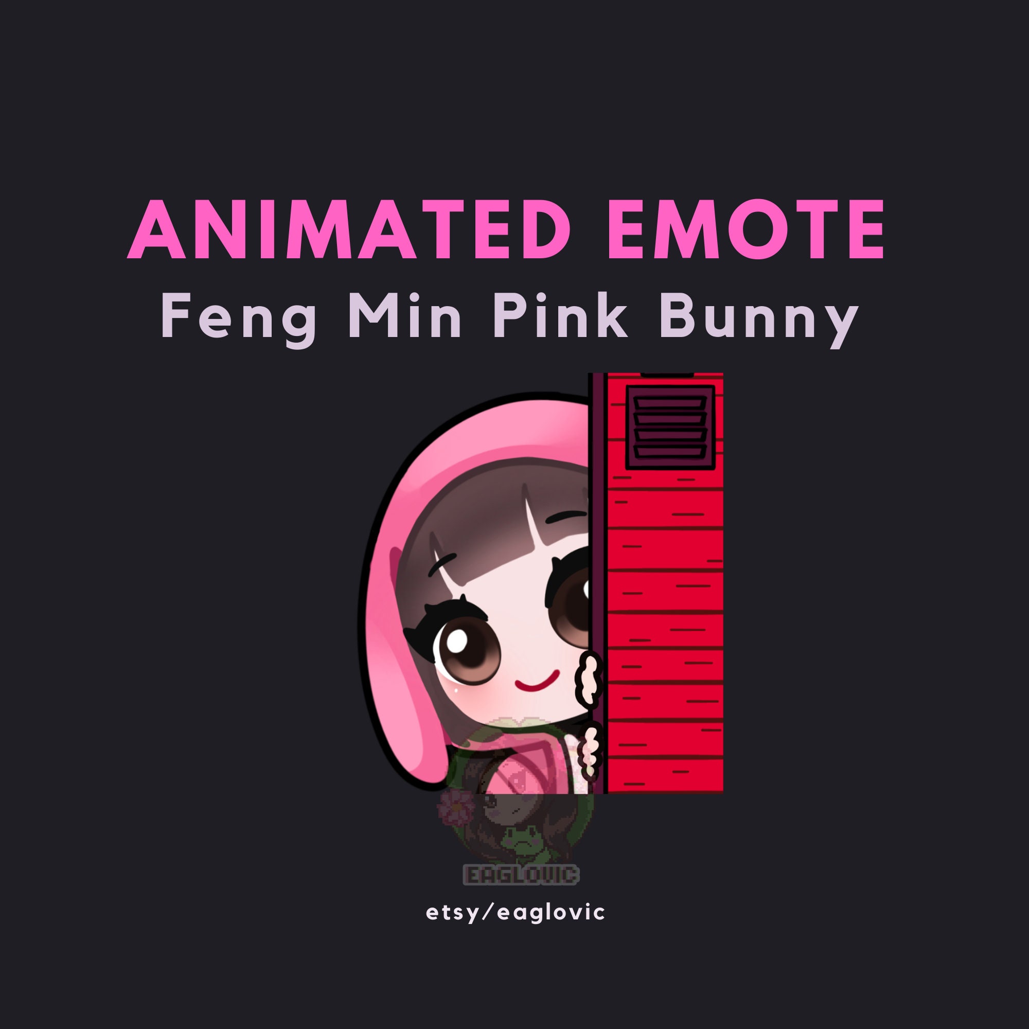 Animated Feng Min Pink Bunny Emote | Twitch, Discord (digital Download ...