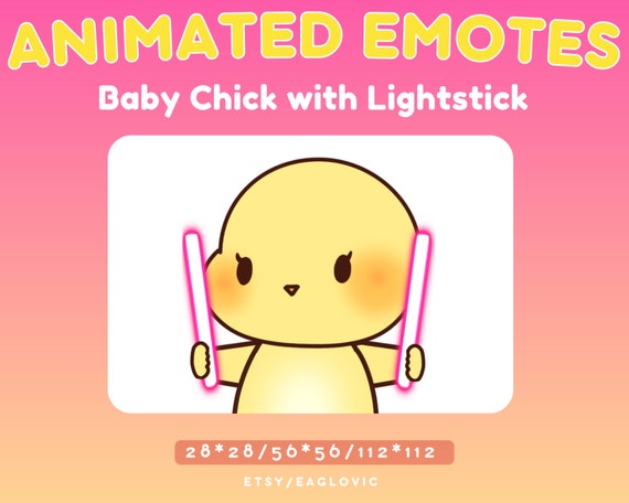 Animated Emote Light Stick Baby Chick Dance With Light Stick - Etsy