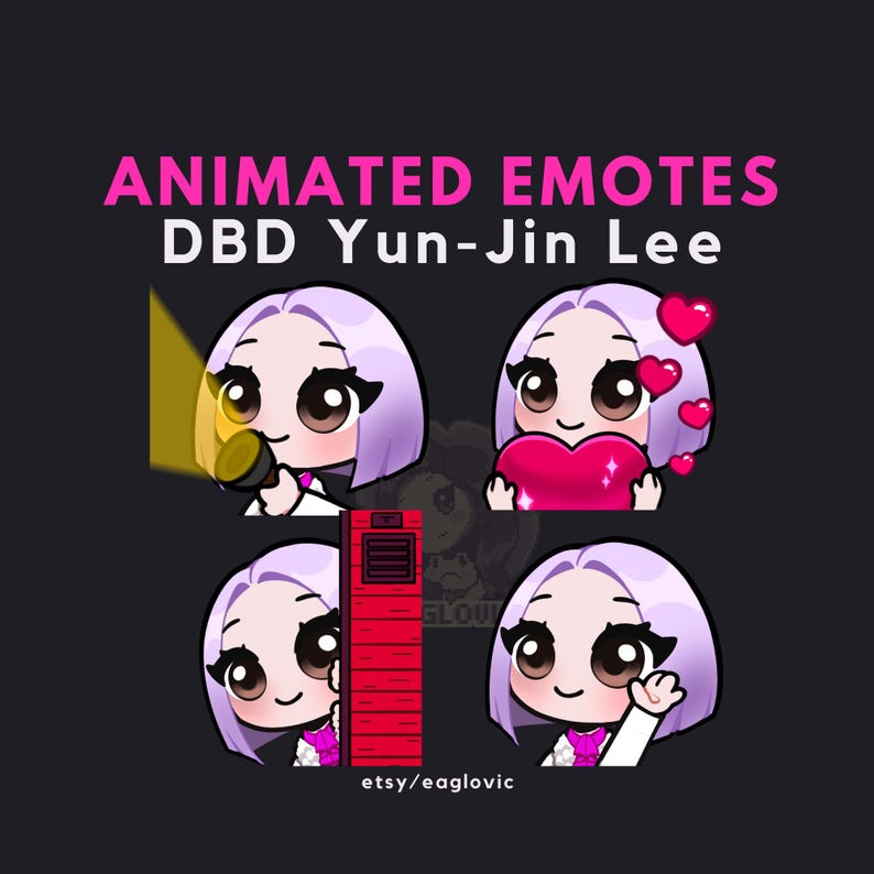 Animated Yun Jin Lee Emotes: Dbd Twitch Discord Emote Set Sets (GIF ...