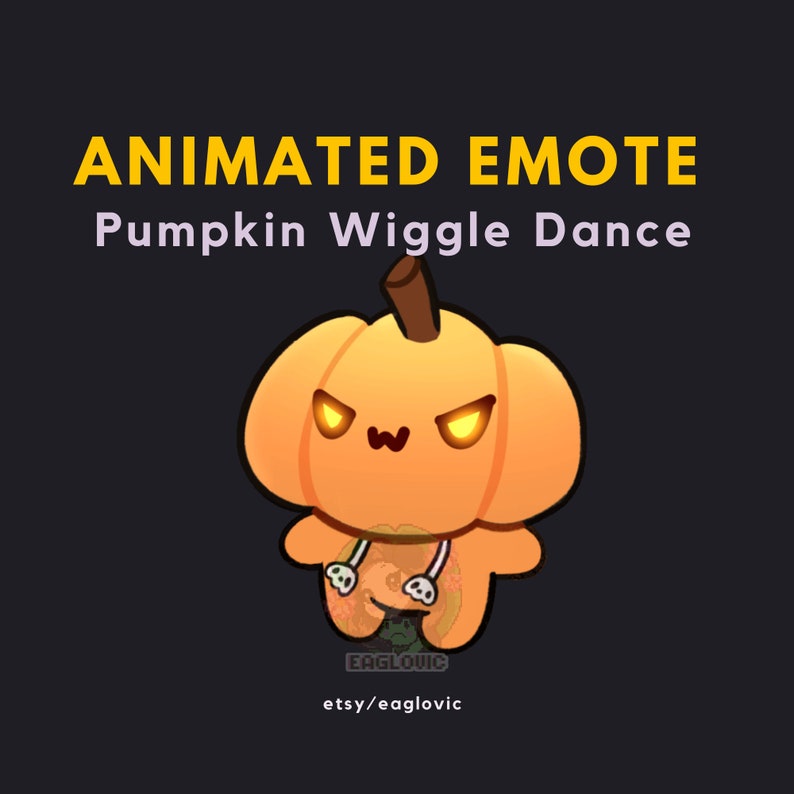 ANIMATED PUMPKIN Wiggle Dance Emote Halloween Emote Dance Emote Cute ...