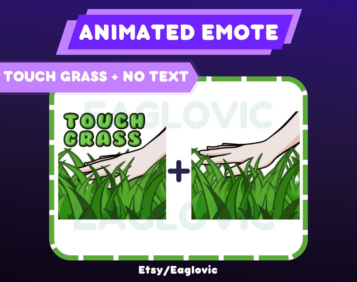 Animated Emote Touch Grass Meme Emote Go Outside Emote - Etsy