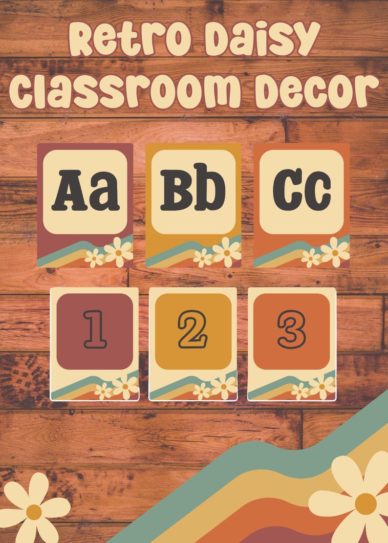 Retro Daisy Classroom Decor - Etsy