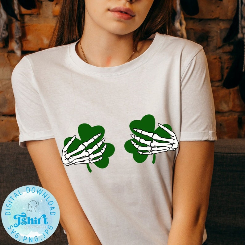 Shamrock Boobs Svg Skeleton Boob Hands Svg St Patricks Day - Etsy México