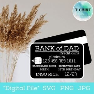 Bank of Dad Svg,father's Day Svg,funny Father's Day Svg,dad Credit Card ...