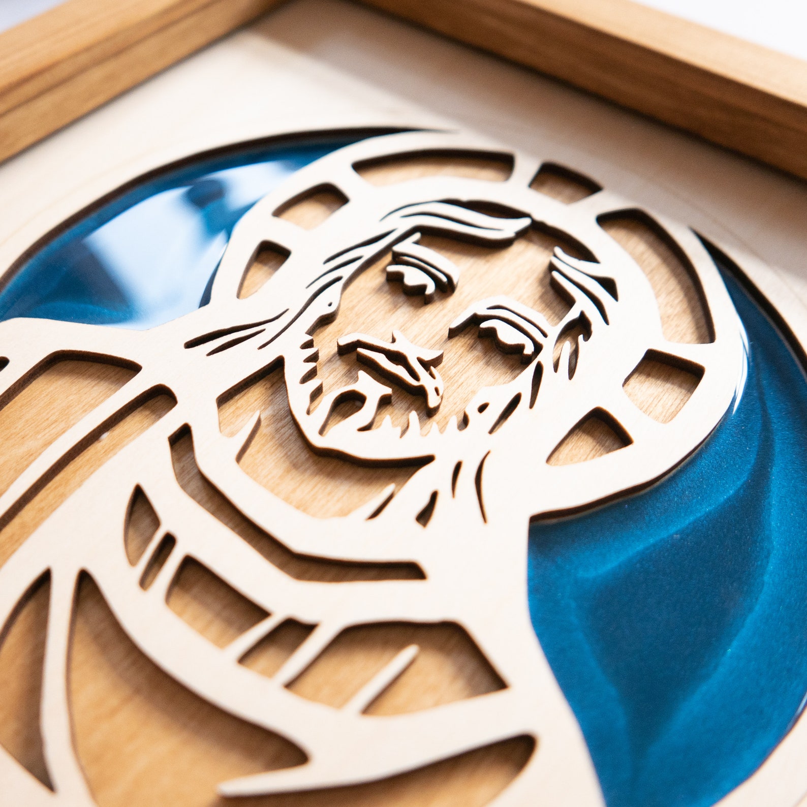 Religious Wall Art Christian Gift Wood and Epoxy Resin - Etsy