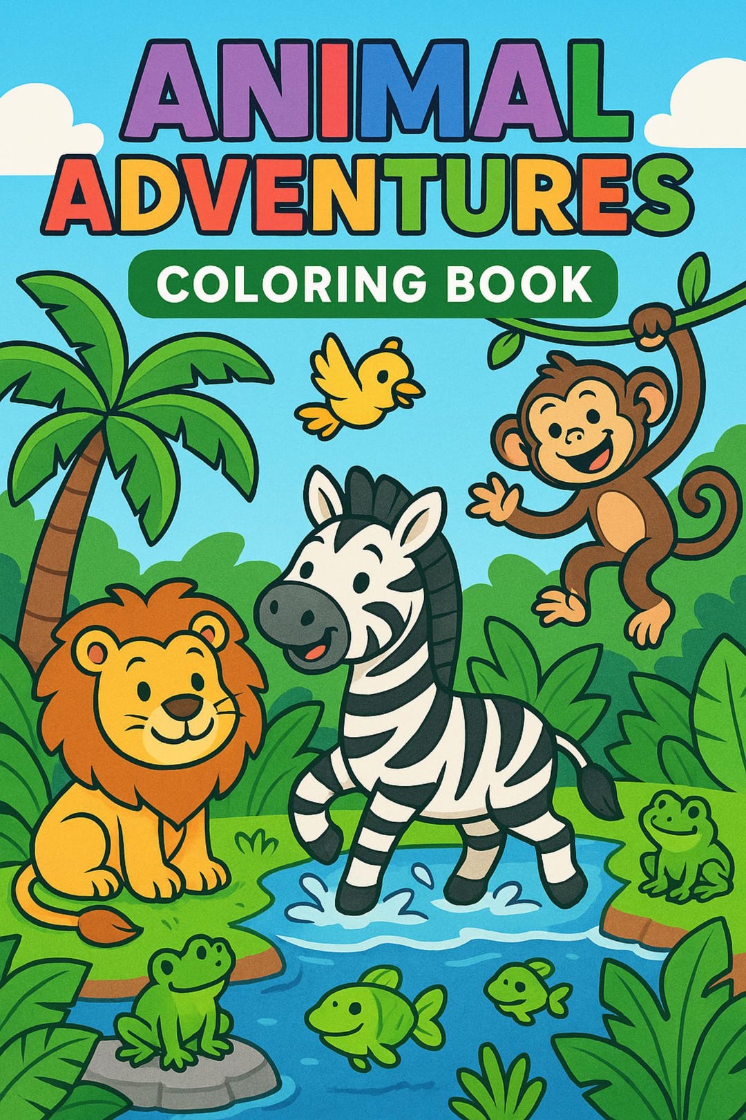 Animal Adventures Coloring Book - Etsy