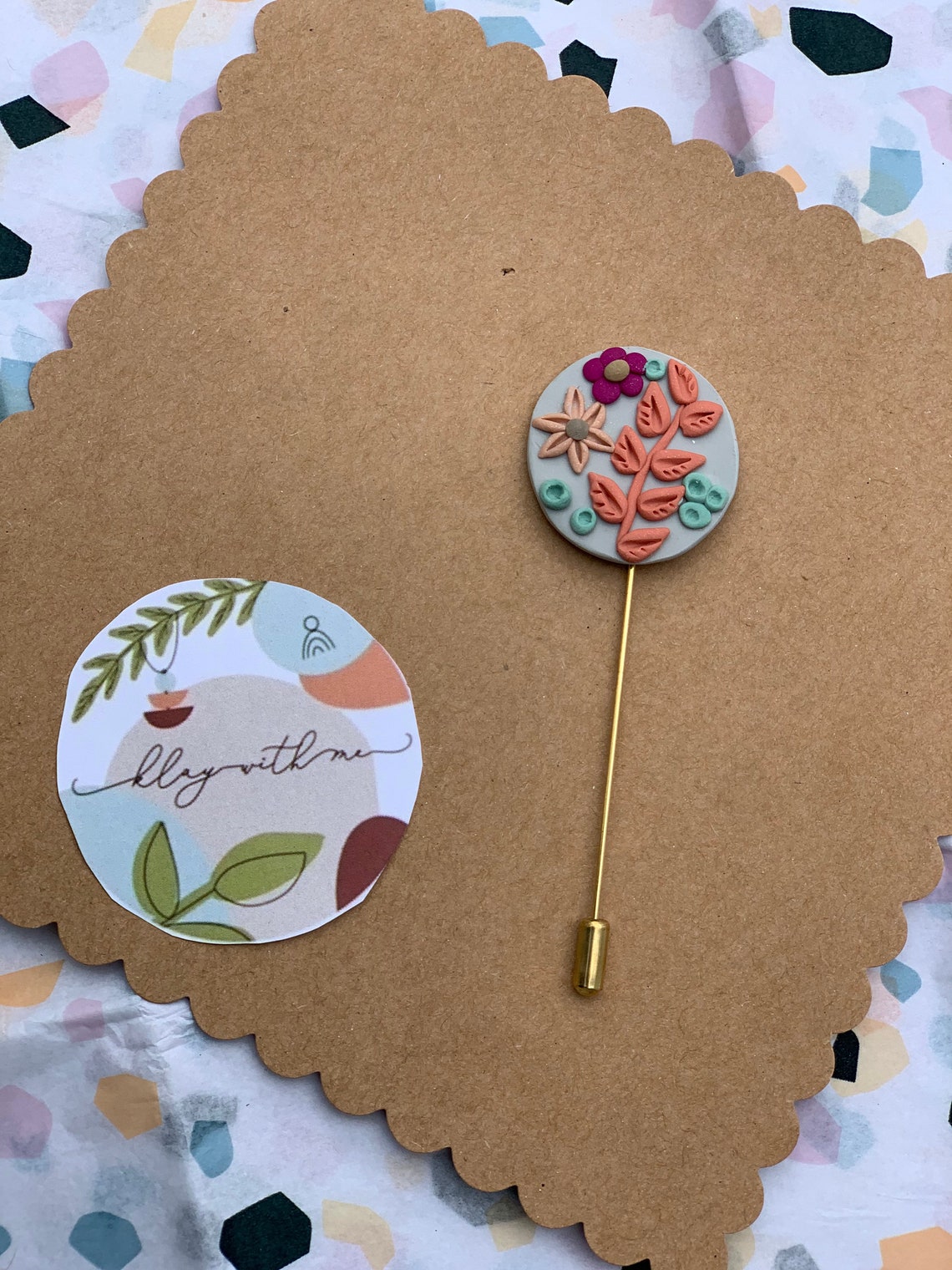 Spring Flowers Mens Polymer Clay Lapel Pin - Etsy