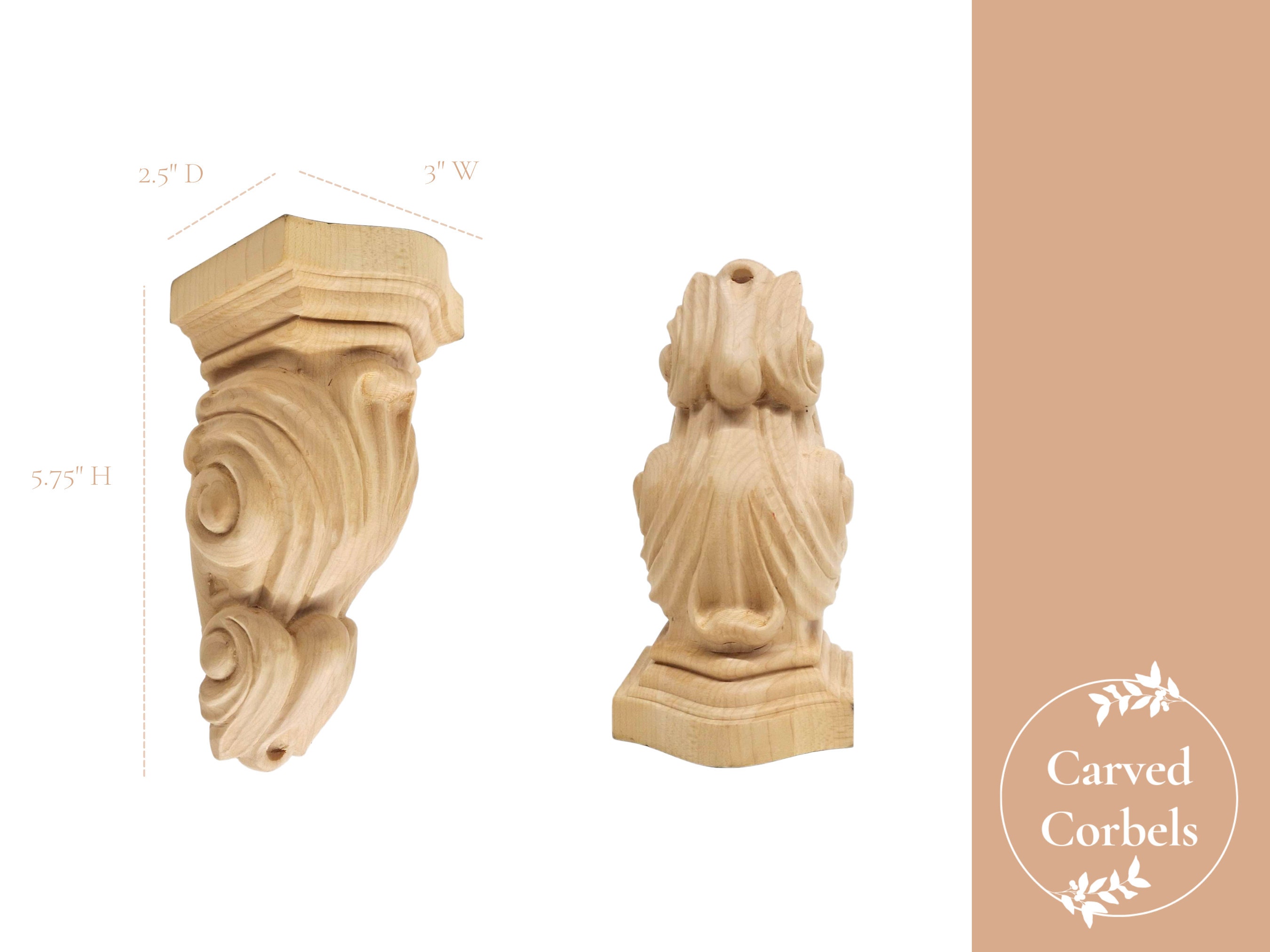 Pair of Curtain Style Decorative Wood Carved Handcrafted Corbels (2) - Etsy