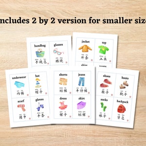 Chinese First Words Clothing Flashcards, Clothes and Accessories ...
