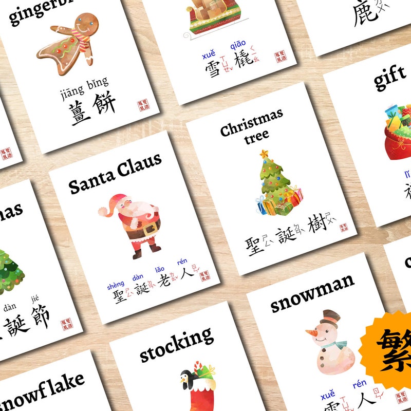 Christmas Flashcard - Etsy