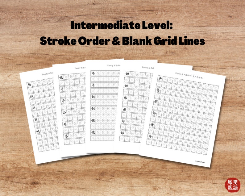 My Family and Relatives Chinese Writing Worksheets, Bilingual ...