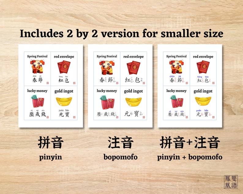 Lunar New Year Traditional Chinese Flashcards, Bilingual Mandarin ...