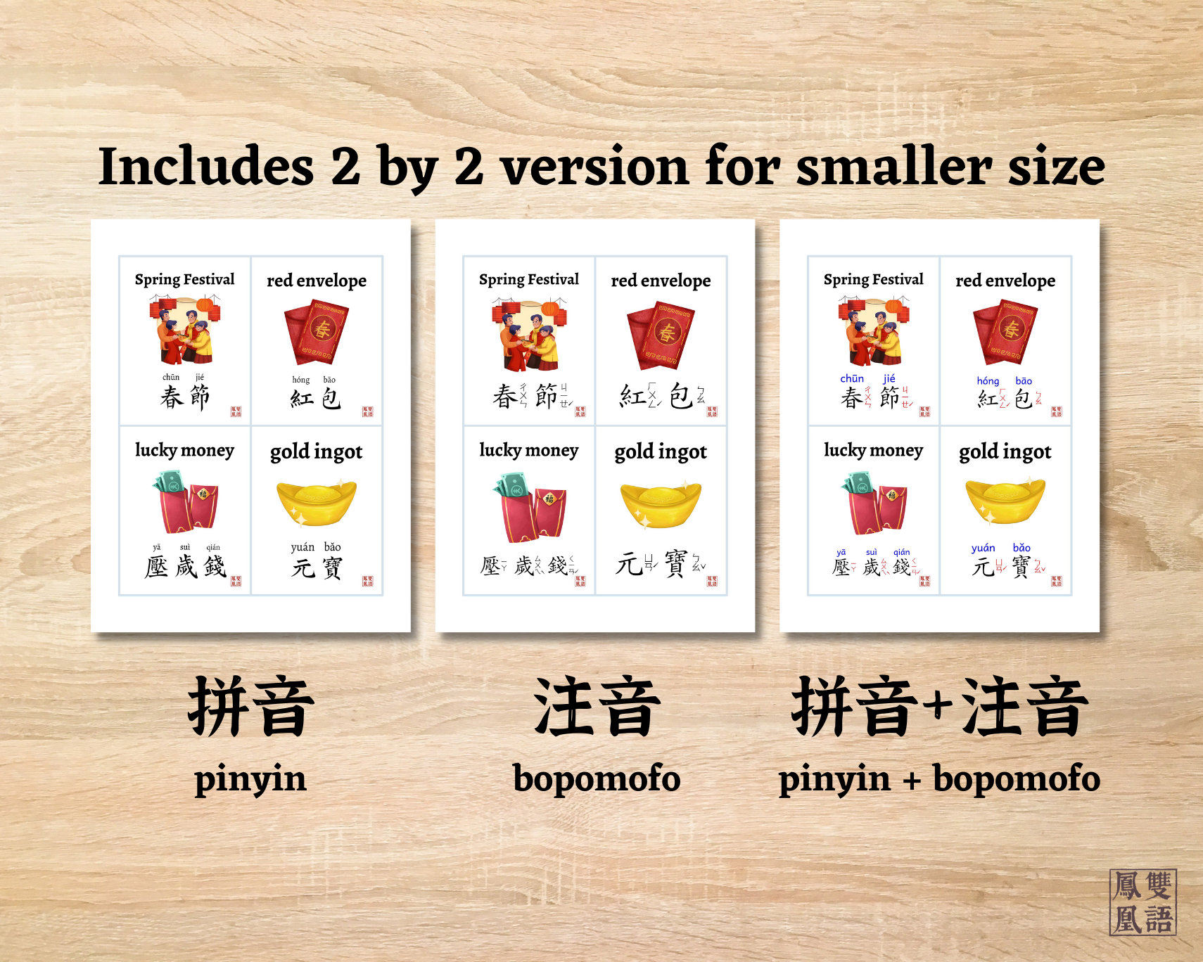 Lunar New Year Traditional Chinese Flashcards, Bilingual Mandarin ...