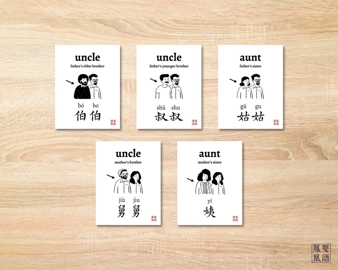 Chinese First Words My Family and Relatives Flashcards, Family Members ...