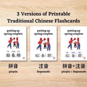 Traditional Chinese Lunar New Year Customs Flashcards Bilingual ...