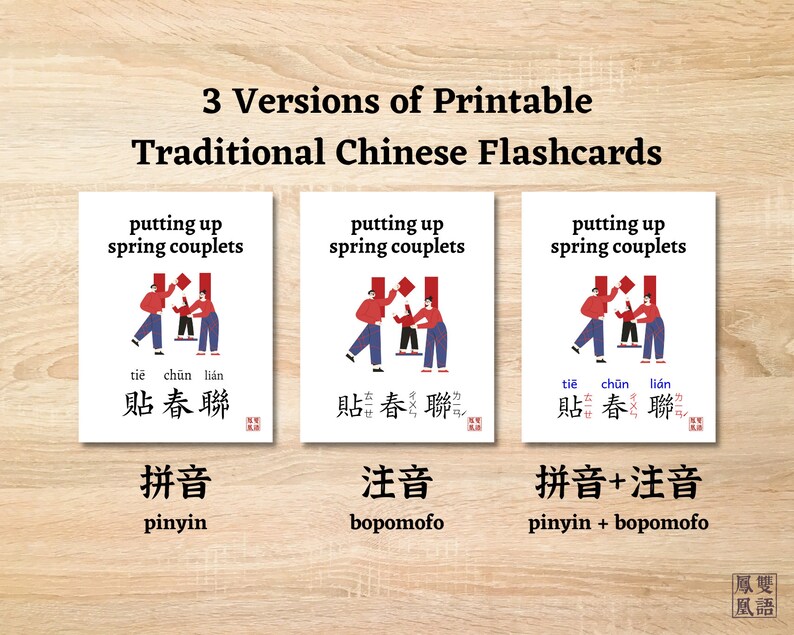 Traditional Chinese Lunar New Year Customs Flashcards Bilingual ...